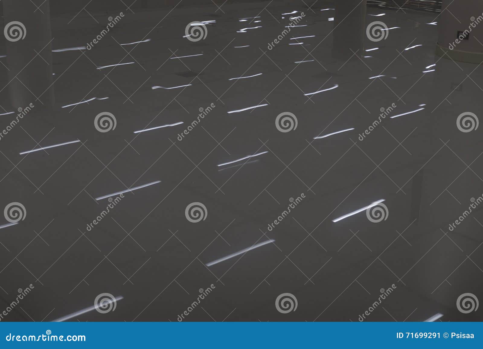 Reflection of Fluorescent Bulb on Tile Floor Stock Image - Image of ...