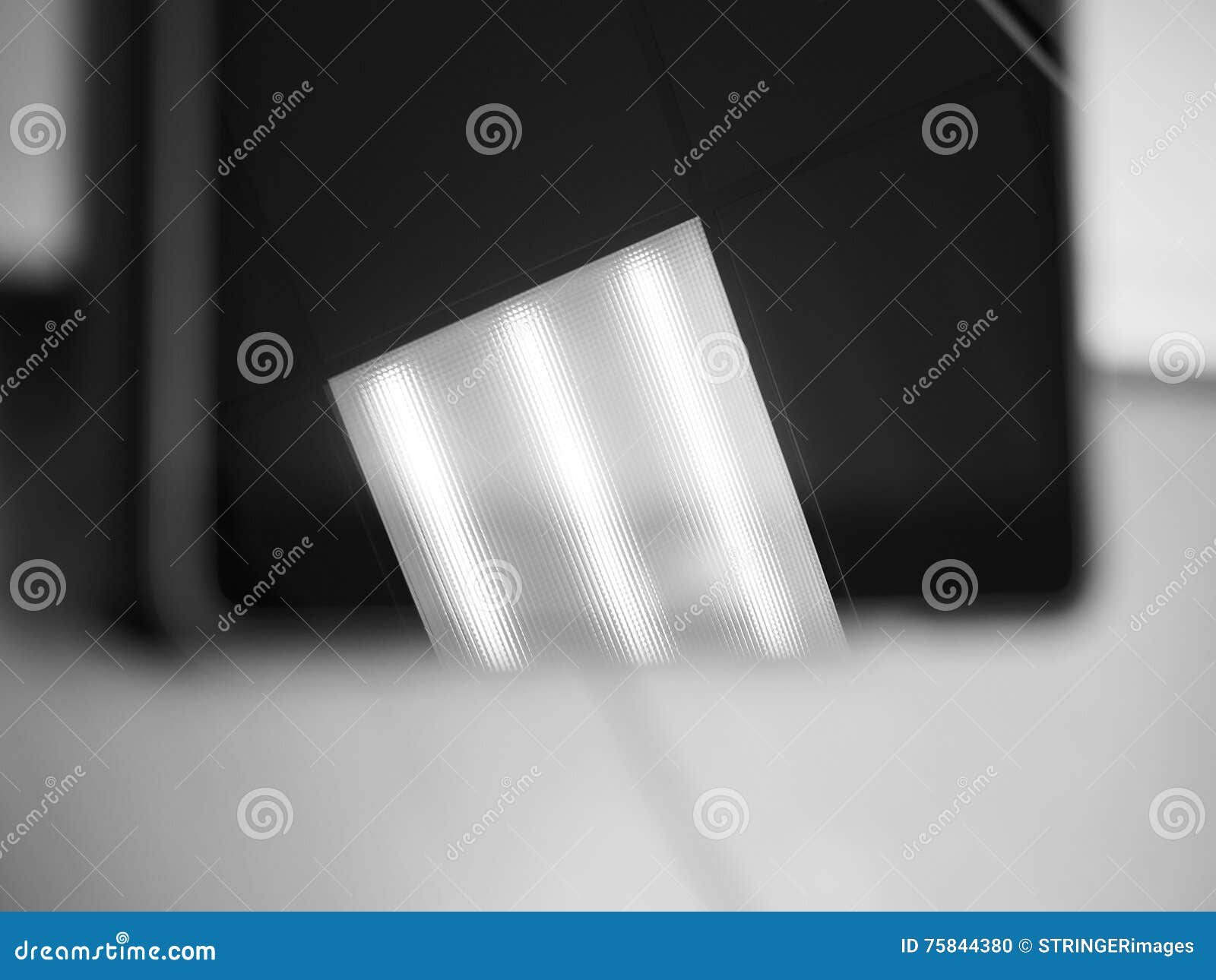 Reflection of a Fluorescent Light Source in a Glossy Surface Stock ...