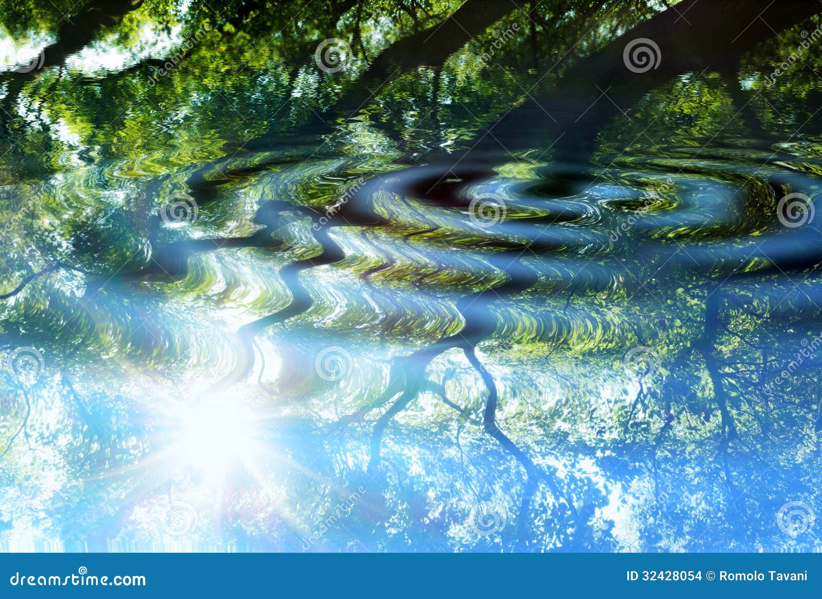 Reflection of Forest on Water Stock Photo - Image of water, foliage ...