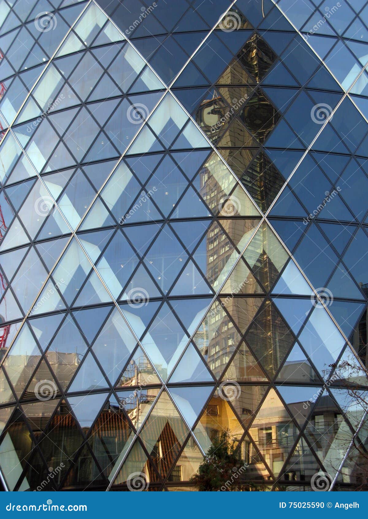 Reflection from Glass of Building in London Stock Photo - Image of ...