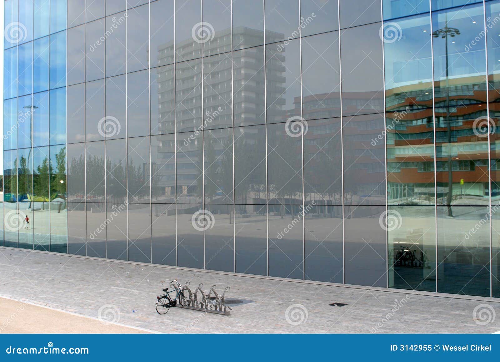 Reflection in glass wall stock image. Image of mirror - 3142955