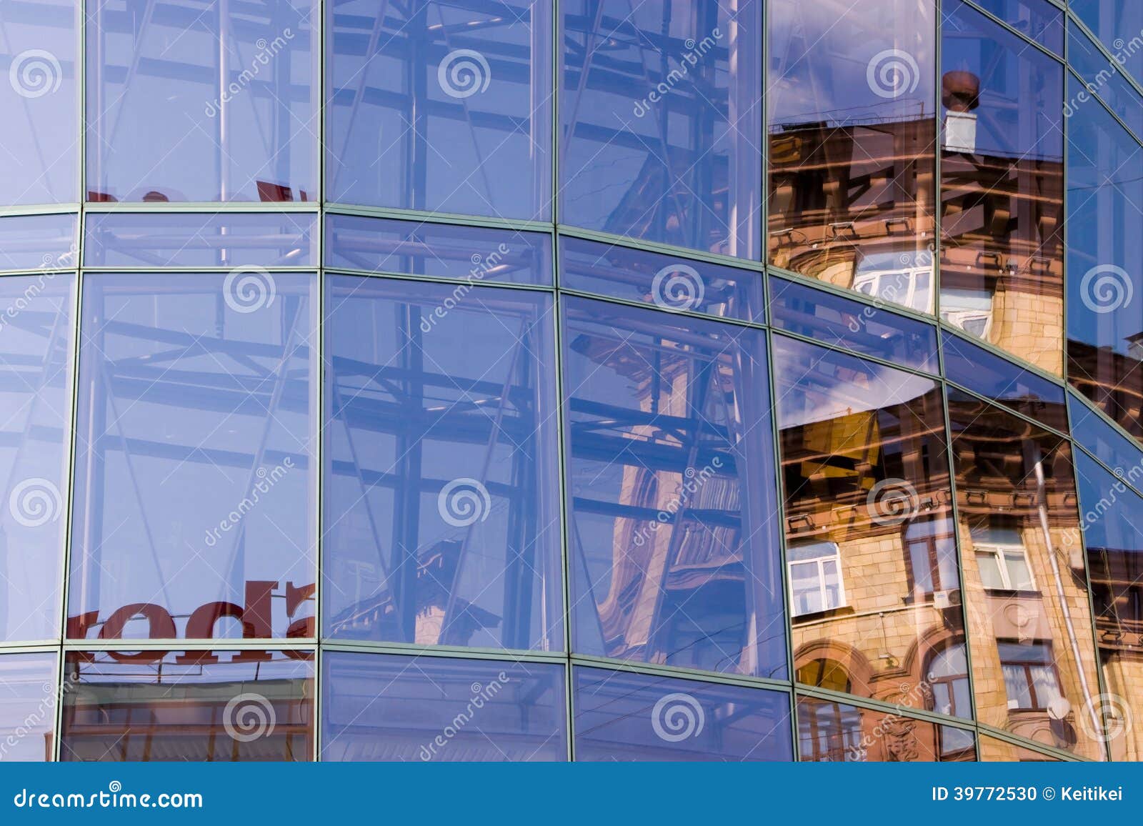 Reflection in the Glass Wall Stock Photo - Image of modern, city: 39772530