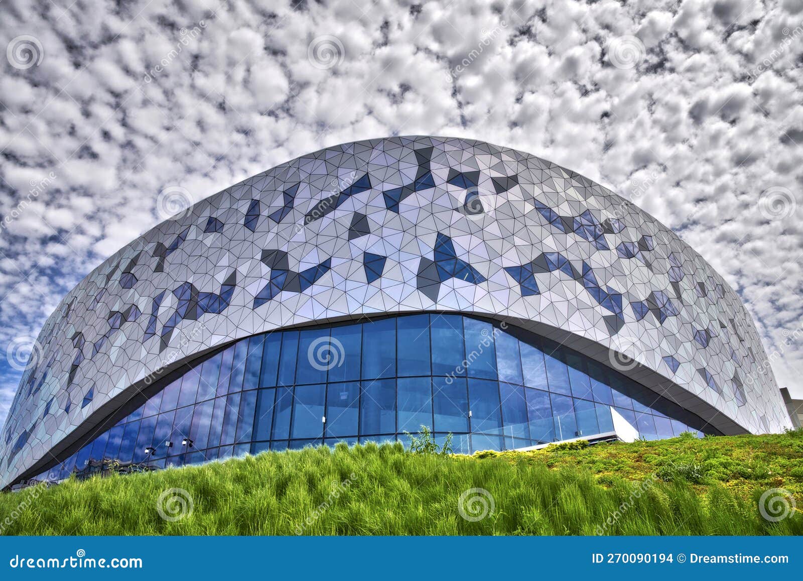 Reflection of the Glass Window Wall of a Modern Design Building in ...