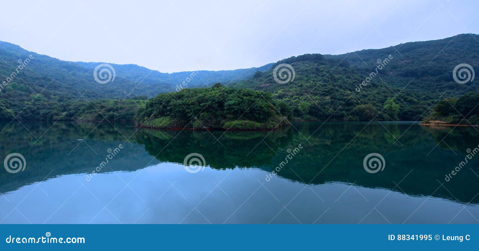 Reflection in Ho Pui Reservoir in Hong Kong Stock Image - Image of hike ...