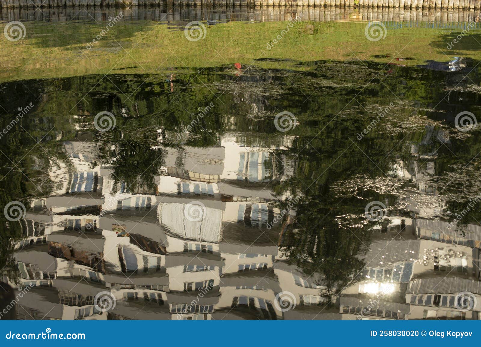 Reflection of House in Water. Surface of Lake Stock Photo - Image of ...