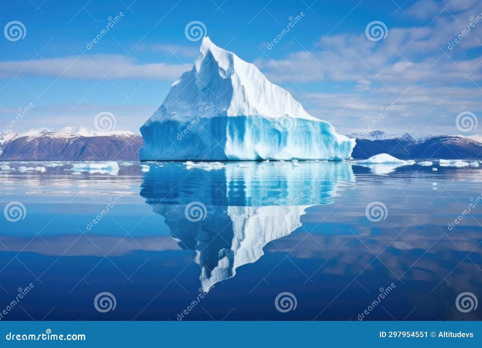 Reflection of an Iceberg in Mirror-like Water Surface Stock Image ...