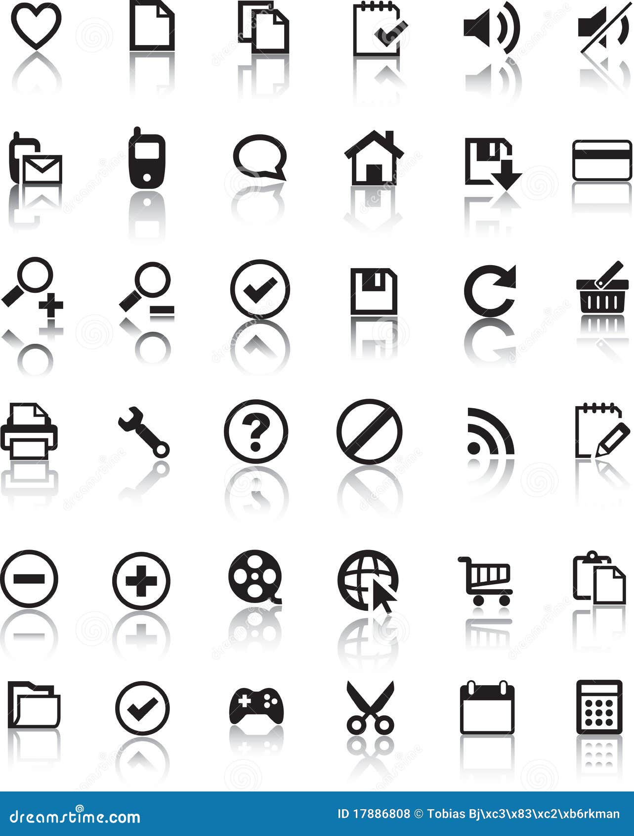 Reflection icons stock vector. Illustration of basket - 17886808