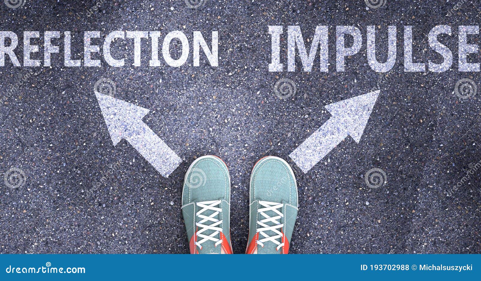 Reflection and Impulse As Different Choices in Life - Pictured As Words ...