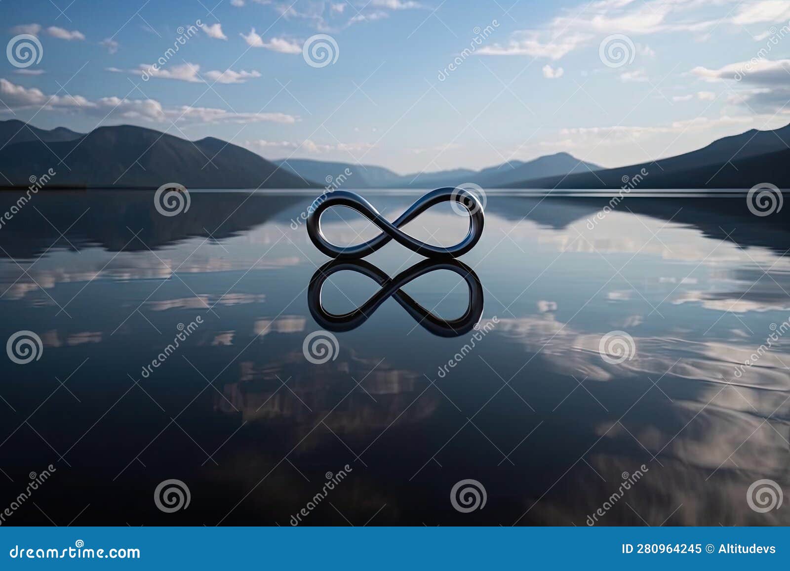 Reflection of Infinity Sign on Calm Lake Stock Image - Image of lake ...