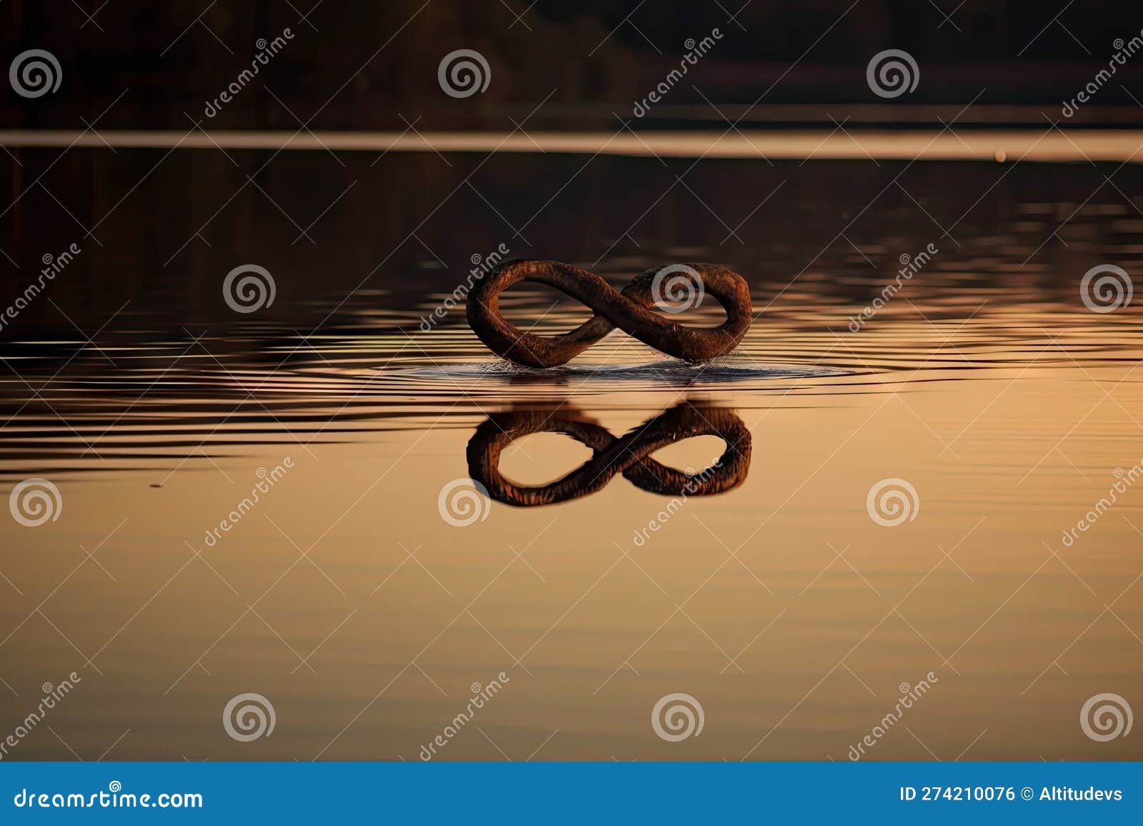 Reflection of Infinity Sign on Calm Lake Stock Illustration ...