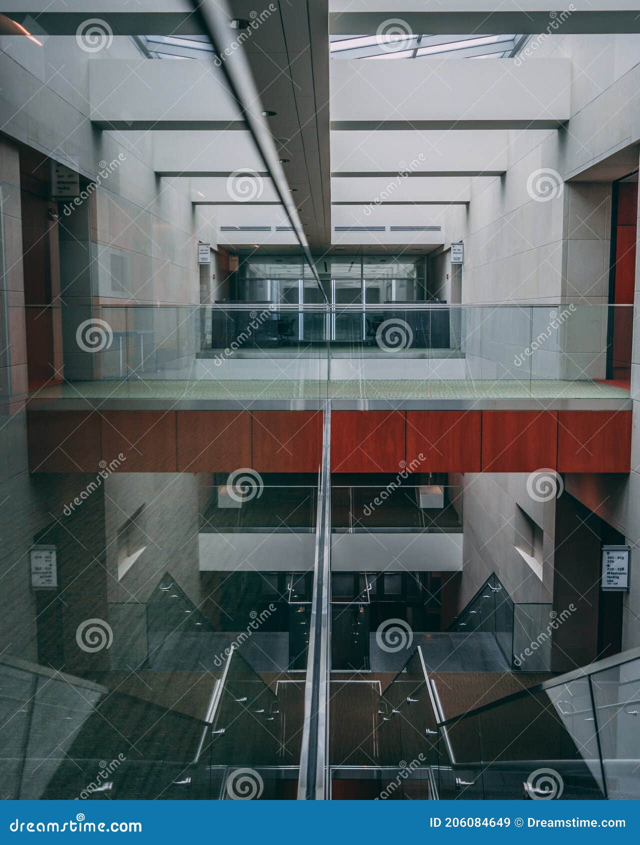 Reflection Interior Architecture Walkway Photo Stock Image - Image of ...