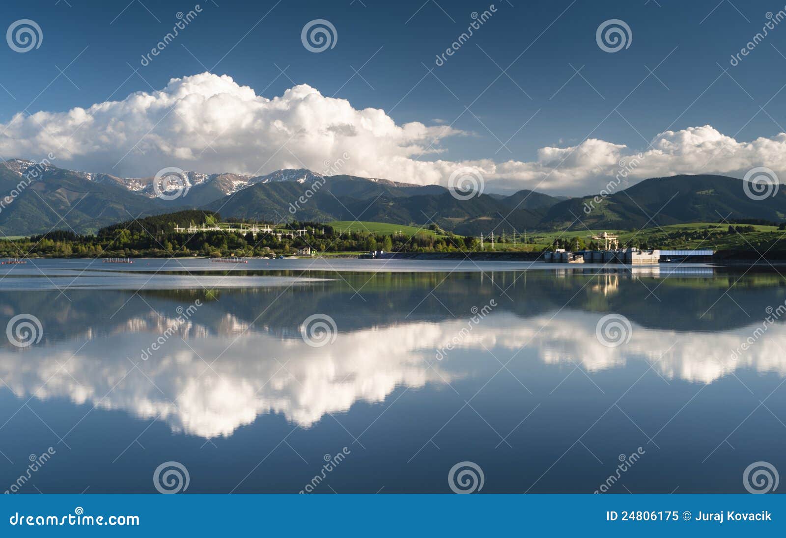 Reflection in a lake stock image. Image of clouds, blue - 24806175