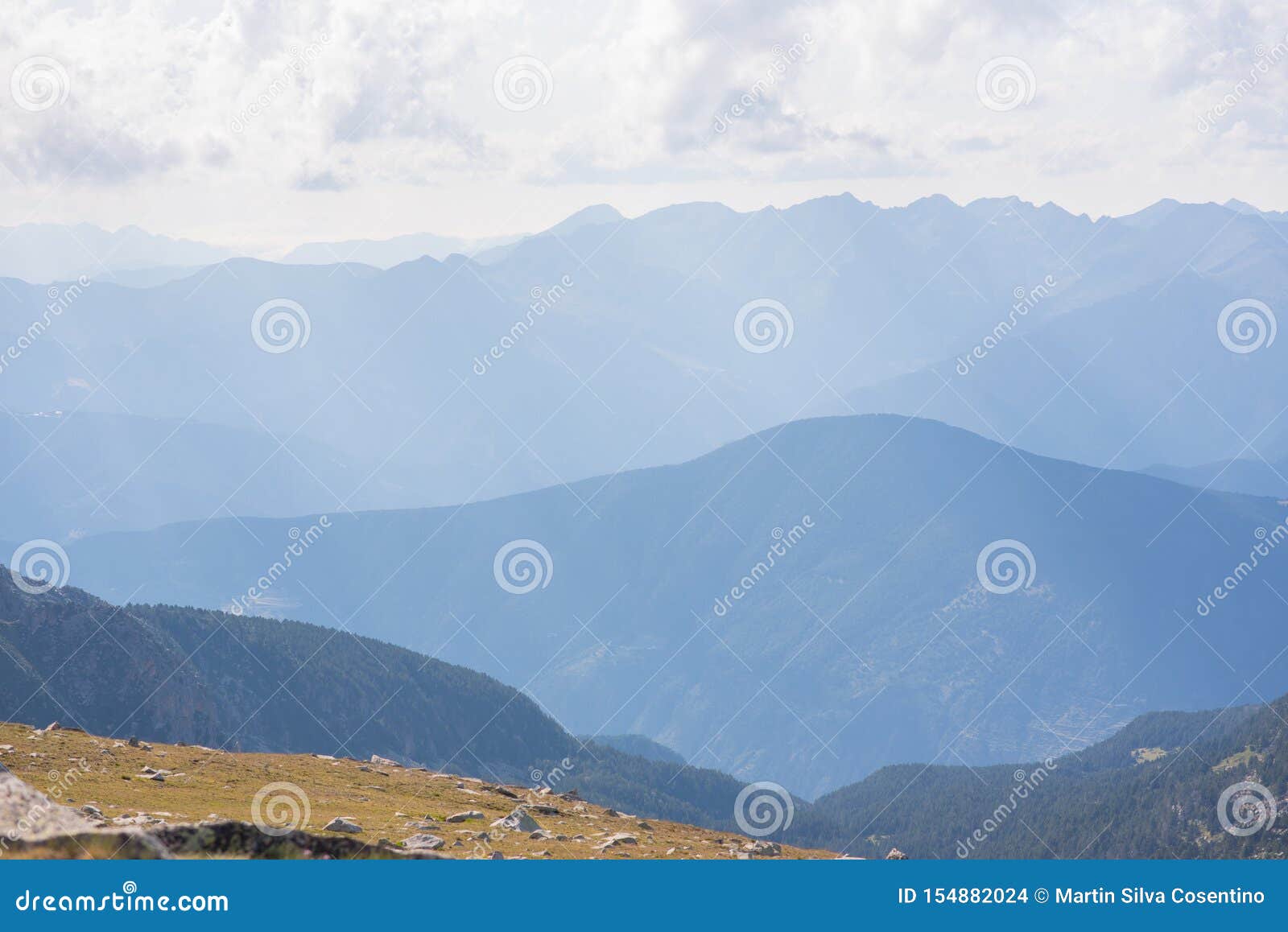 Reflection at the Lake in the Circuit of Lake Pessons, Andorra. Stock ...