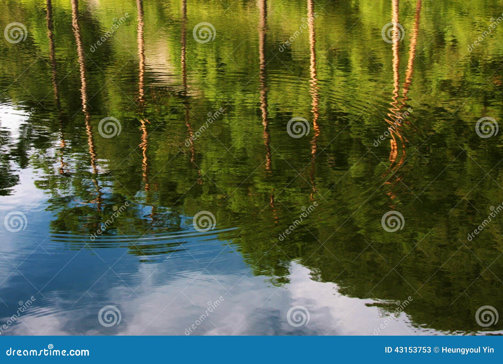 Reflection on lake stock image. Image of color, cloud - 43153753