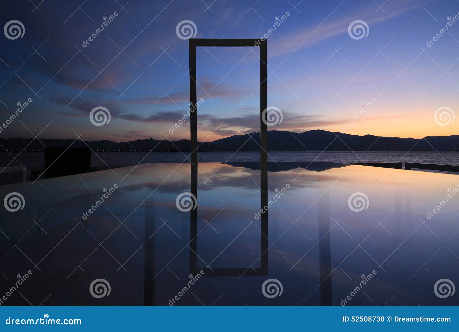 The Reflection in the Lake of Sunrise Stock Photo - Image of wide, lake ...