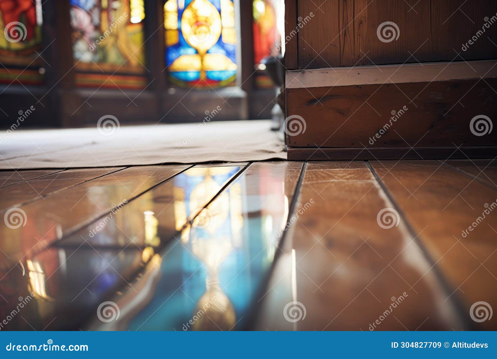 Reflection of Light on a Floor from Stained Glass Stock Illustration ...