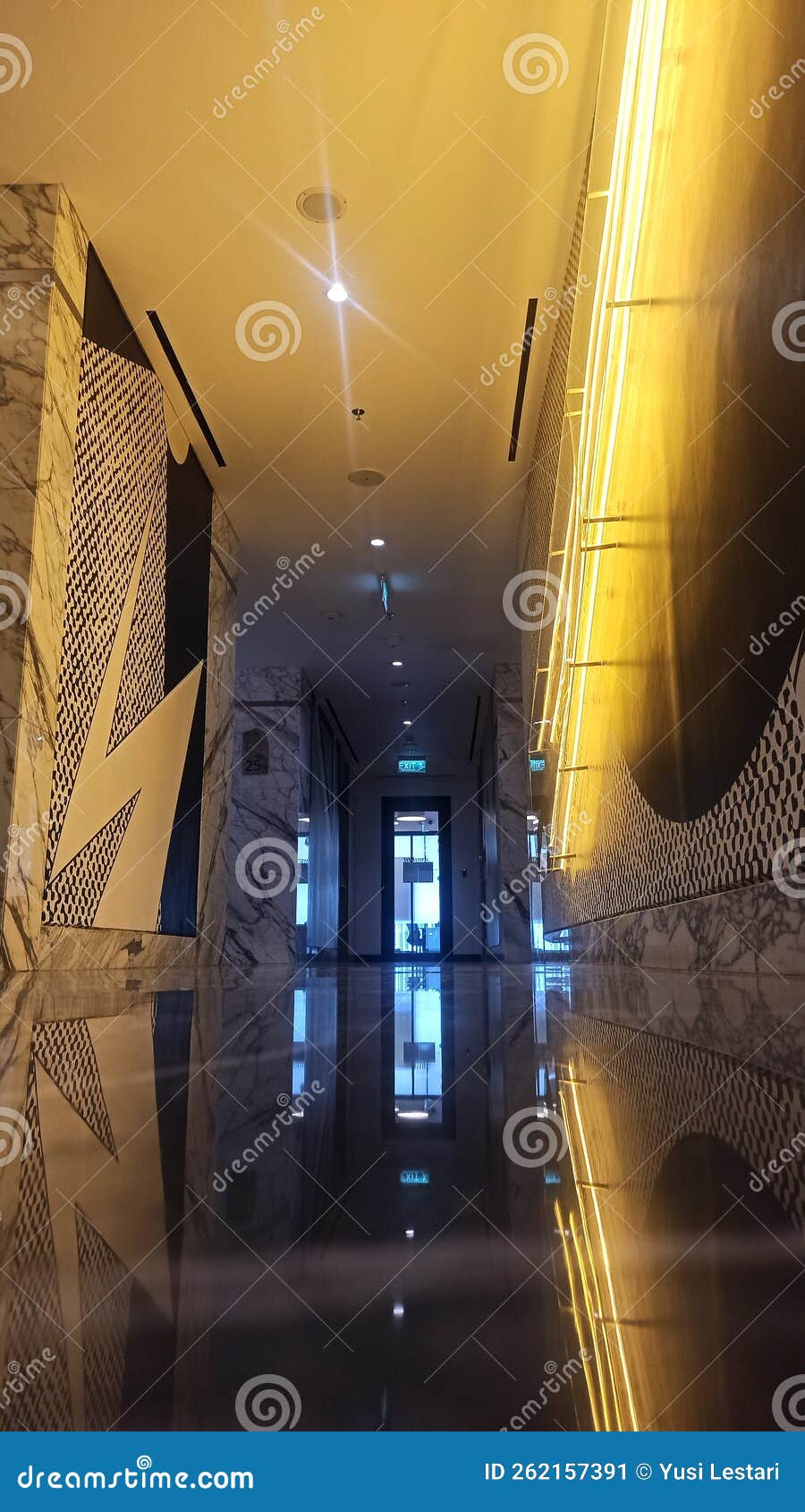 Reflection of Light in the Hallway Stock Image - Image of stage ...