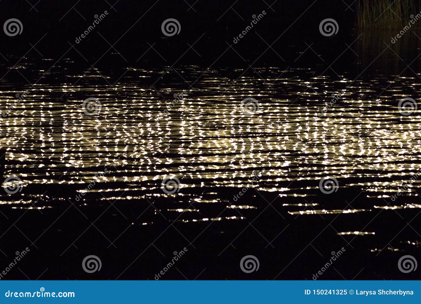 Reflection of Light Lanterns in Dark Water Stock Image - Image of ...