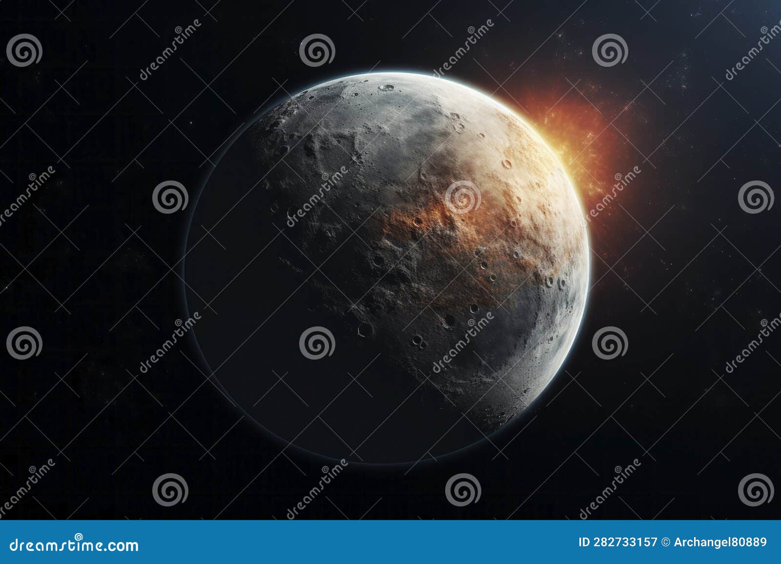 Reflection of Light on the Moon. Generative AI Stock Image - Image of ...