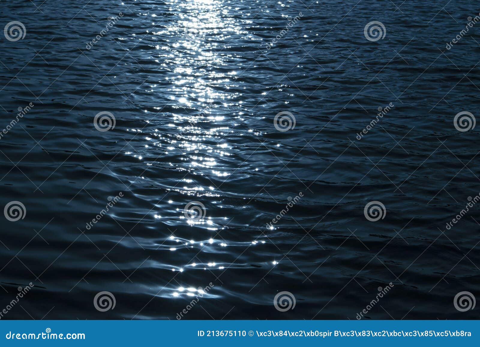 The Reflection of Light on Water at Night. Stock Photo - Image of ...