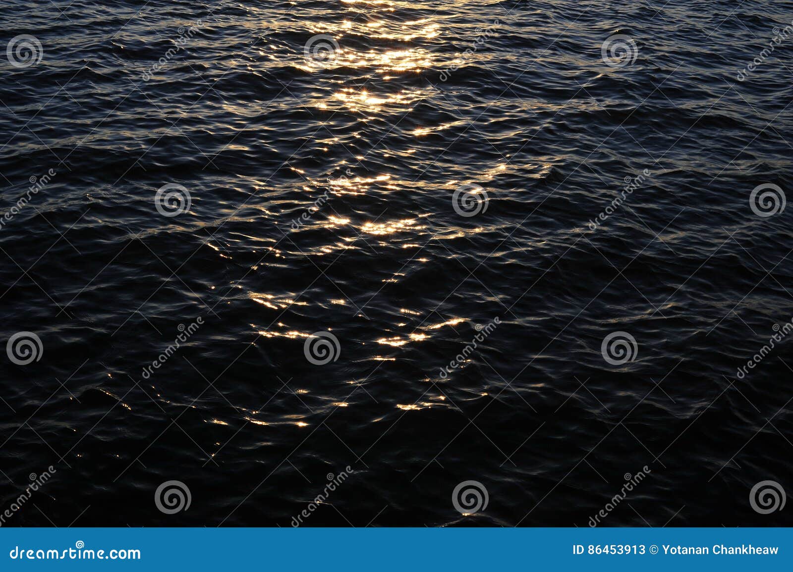 Reflection of Light on Water Surface in Sunset Stock Image - Image of ...