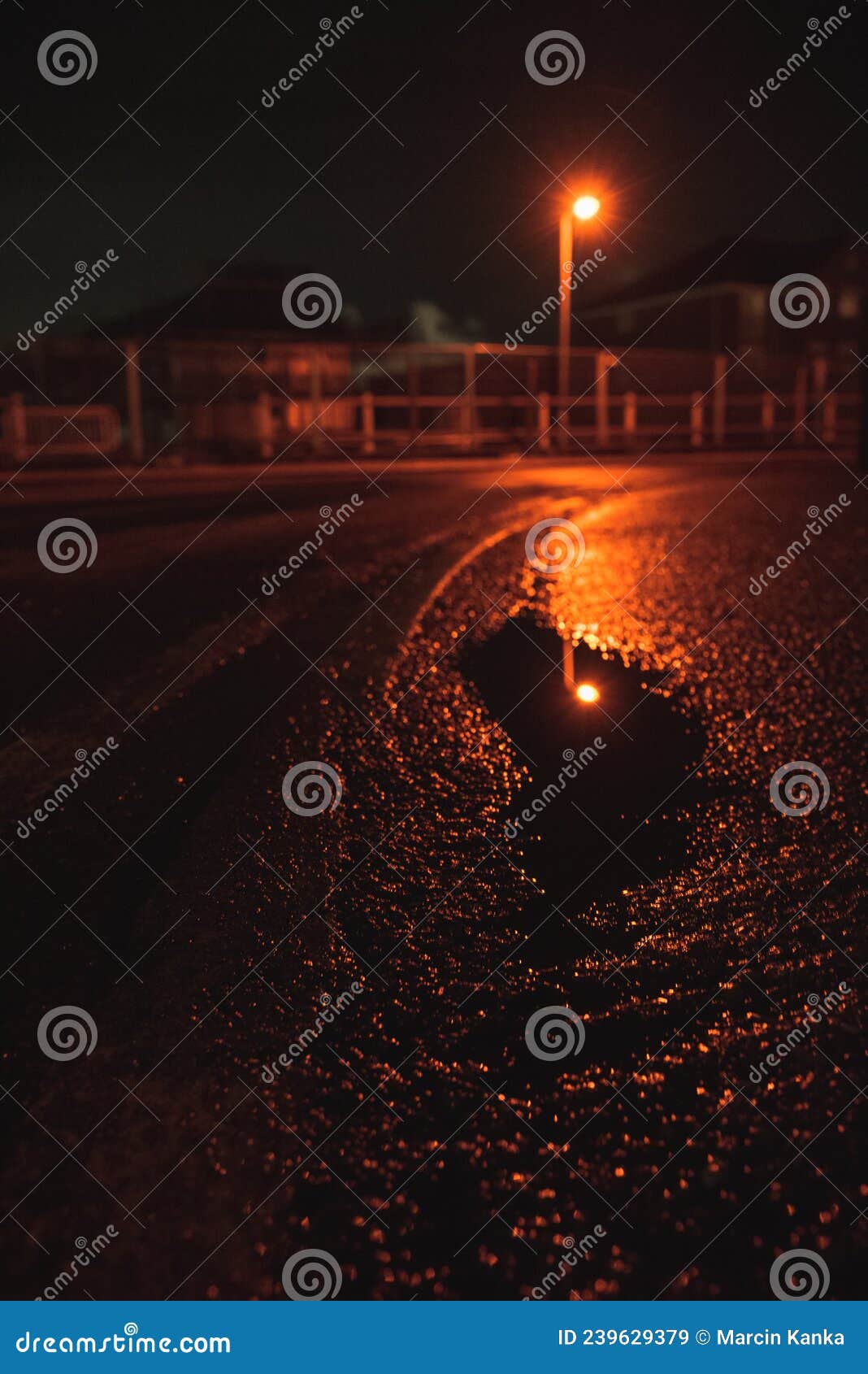 Reflection of the Lighthouse in the Puddle in the Dark Afternoon Hours ...