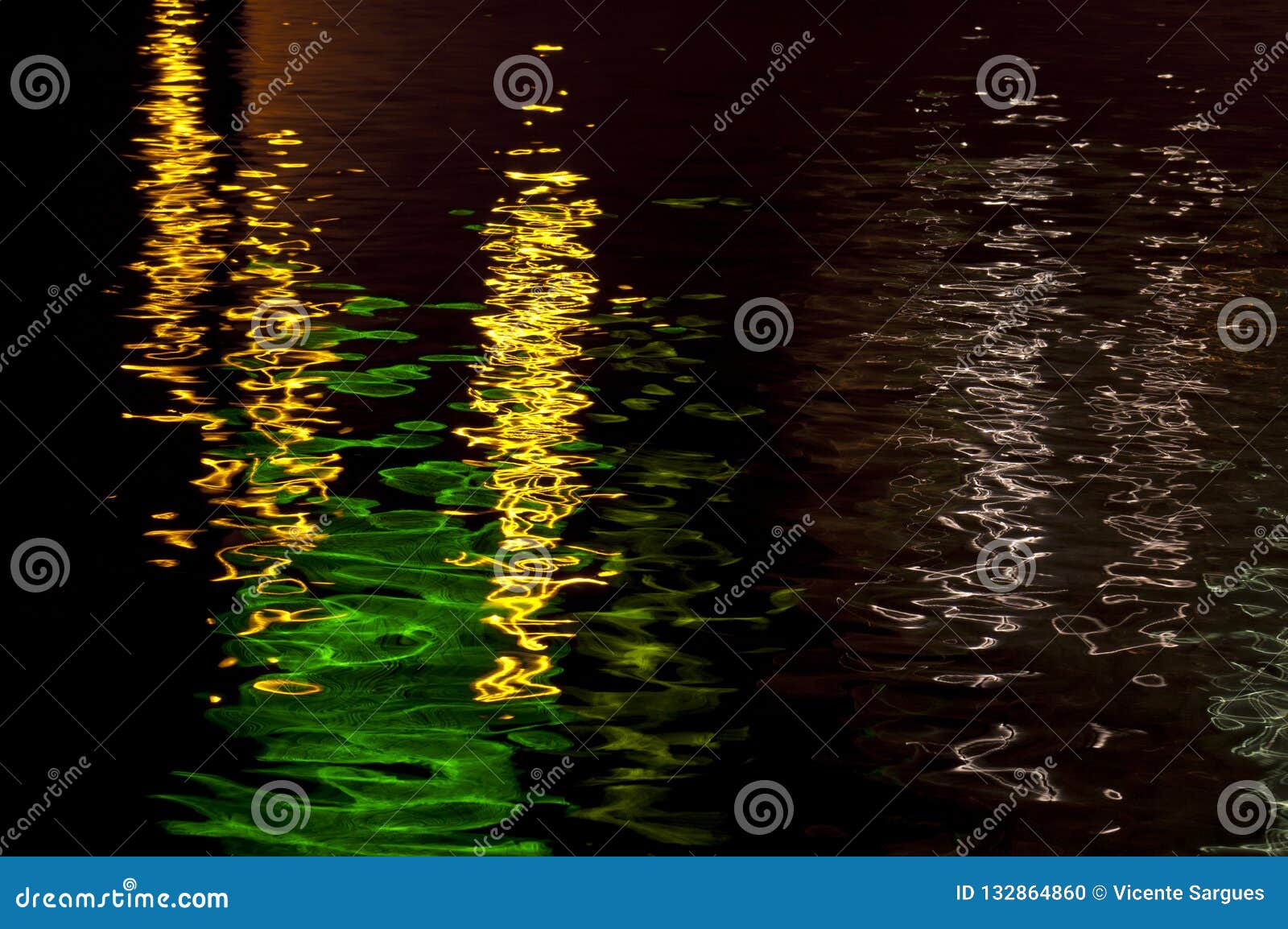 Reflection of Lights on the Water Stock Photo - Image of reflect ...