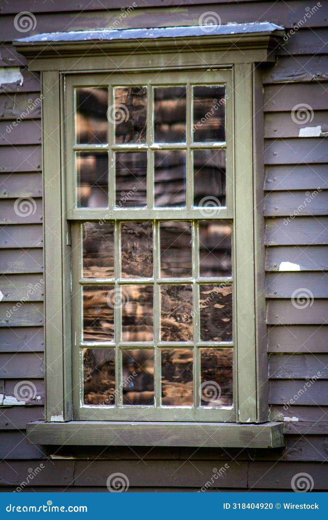 Reflection of a Log in a Building Window Stock Photo - Image of ...