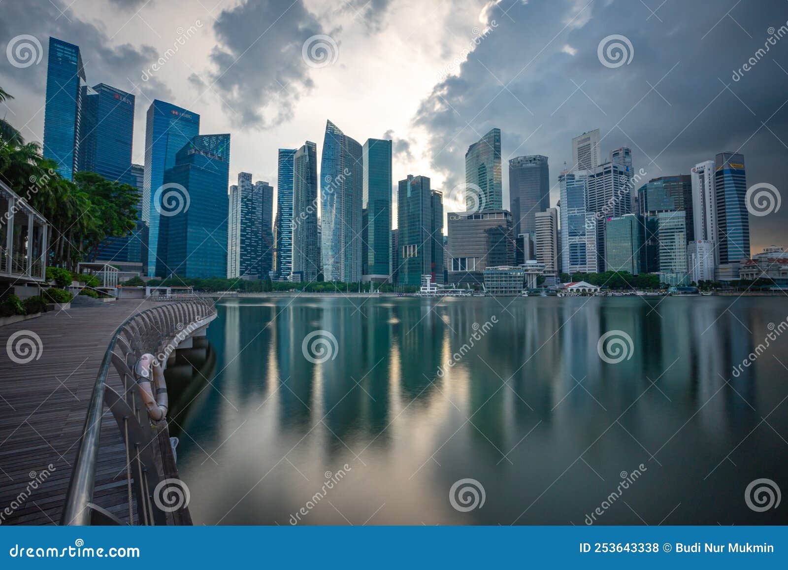 Reflection of Marina Bay Skyline at Daytime Stock Photo - Image of ...