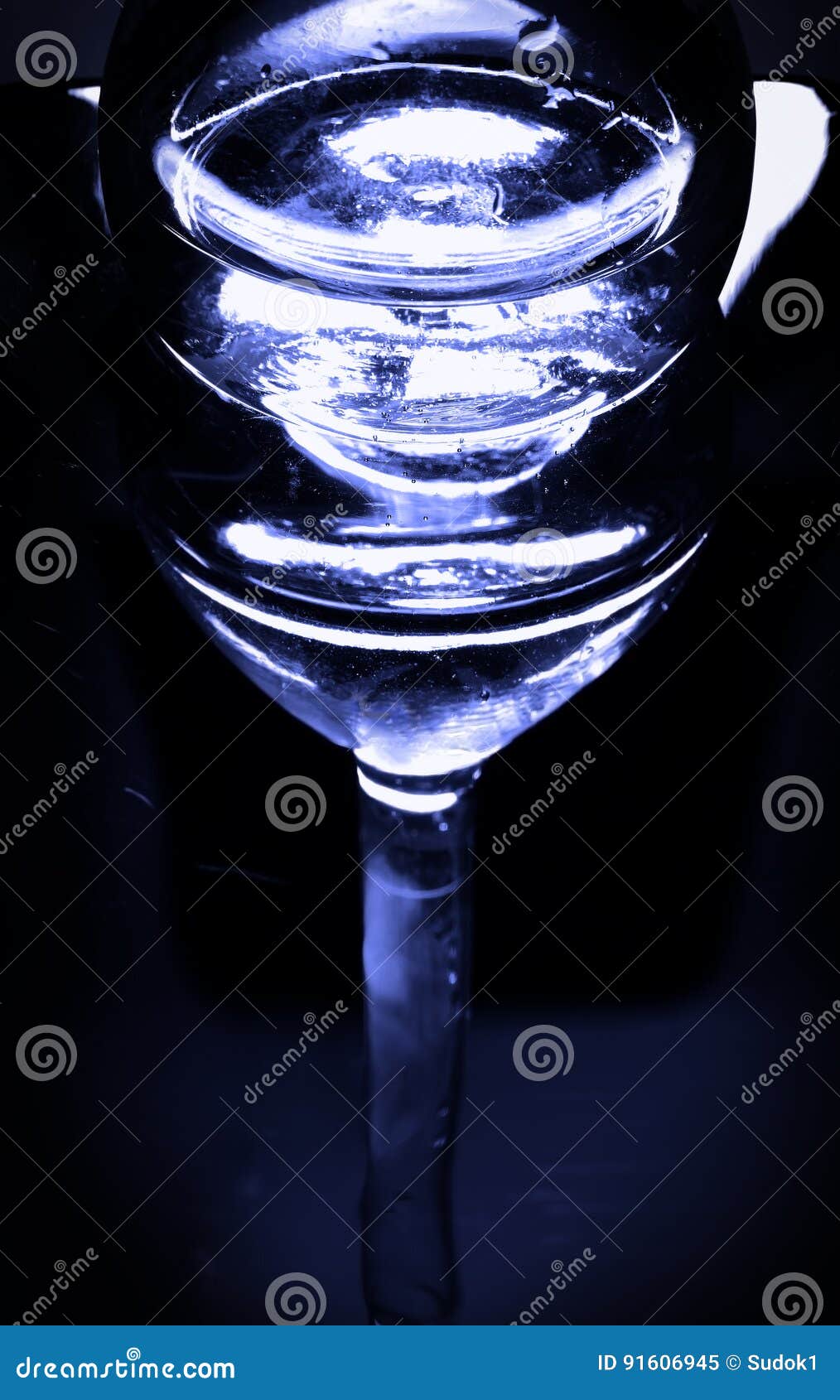 Reflection in a Metal Glass Bulb with an Unusual Liquid Stock Image ...