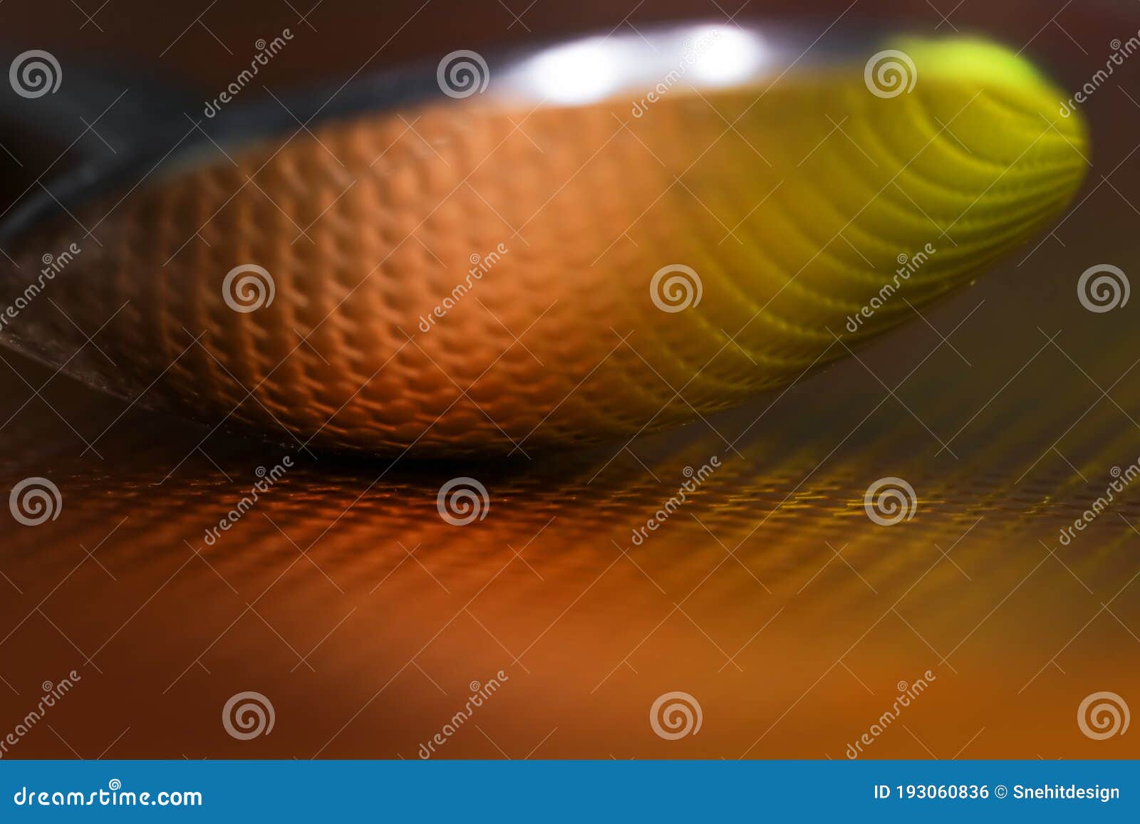 Reflection of Metal Pattern Behind the Spoon Surface Stock Photo ...