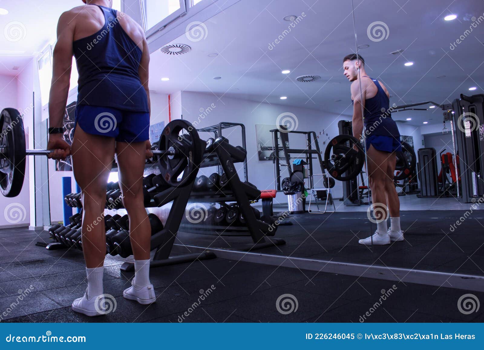 Reflection in the Mirror of an Athlete Observing and Analyzing the ...