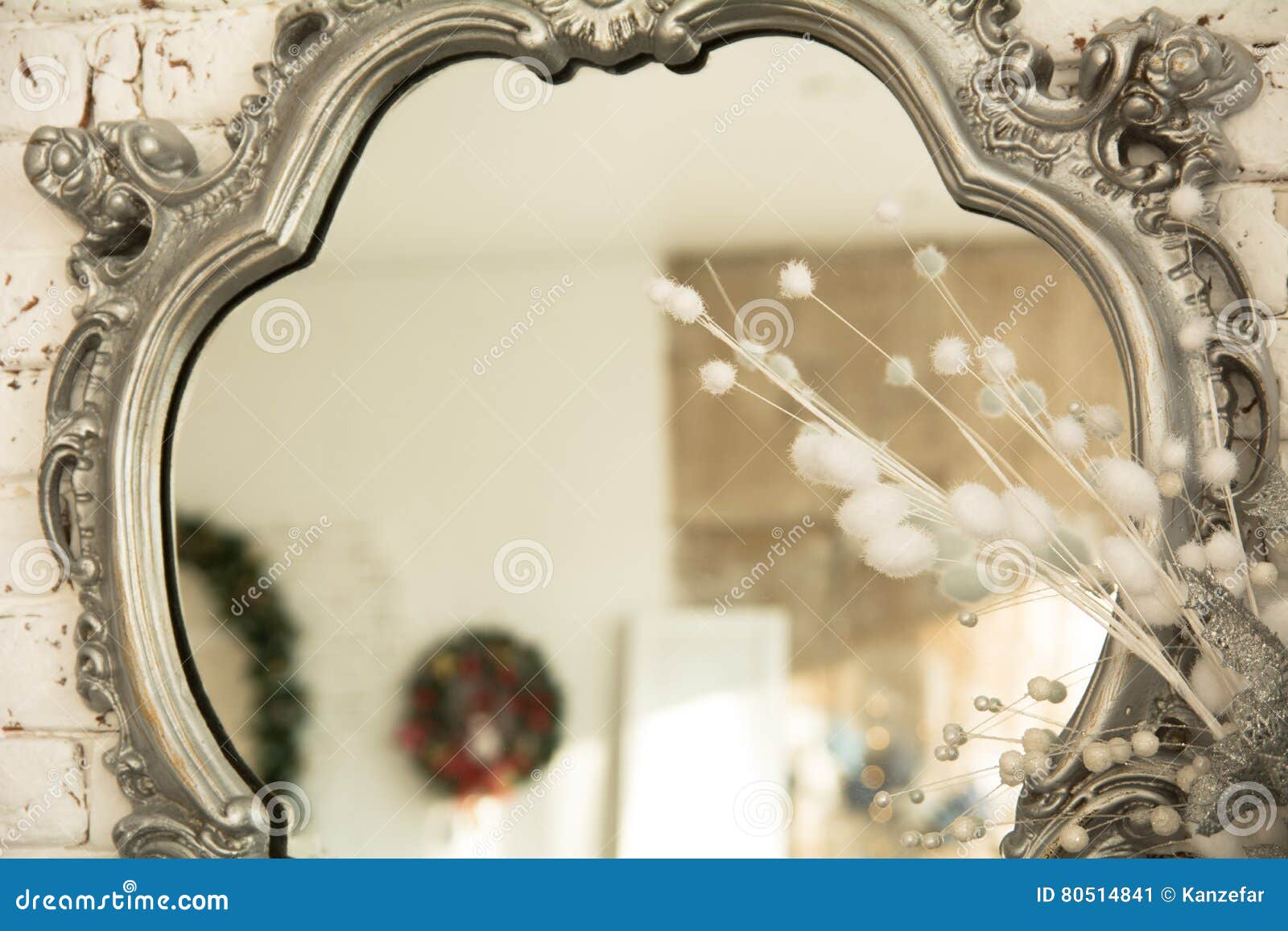 In the Reflection Mirror in a Beautiful Frame Stock Image - Image of ...