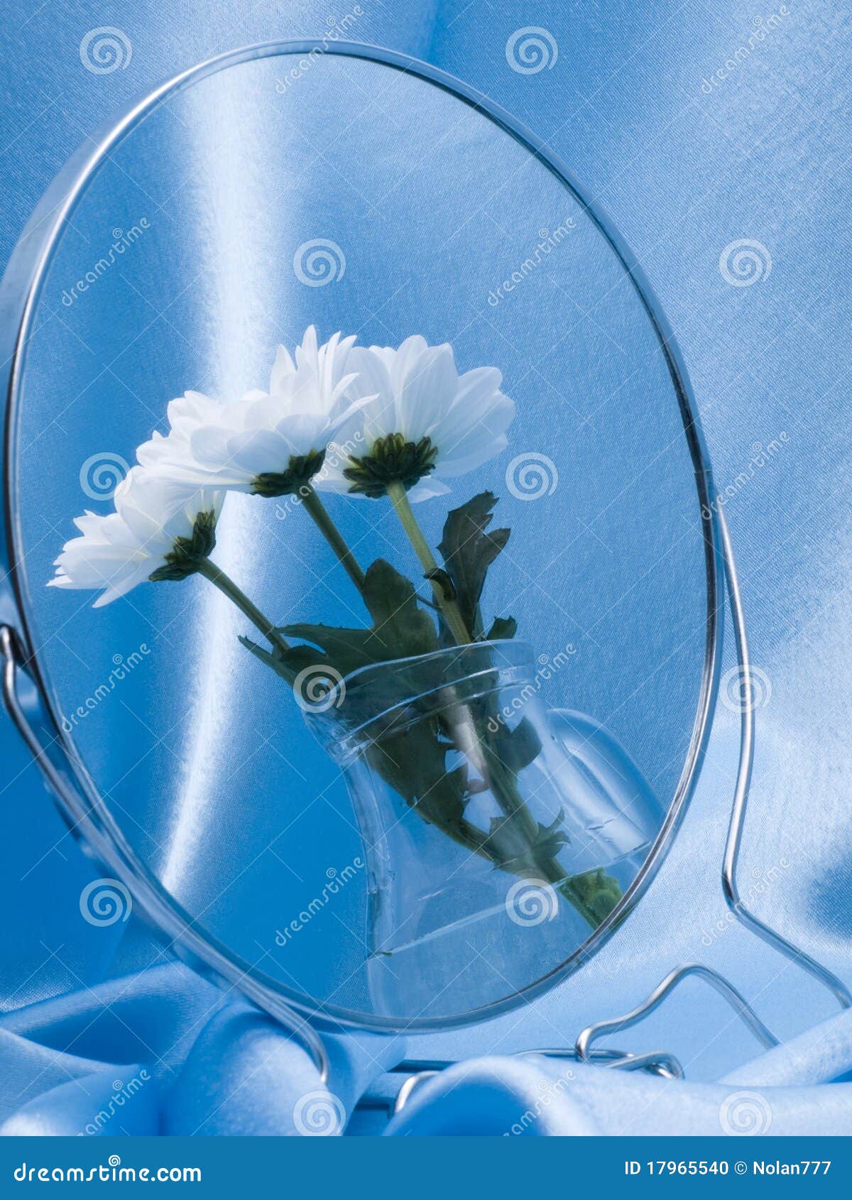 Reflection in a Mirror Bouquet from Flowers Stock Photo - Image of silk ...