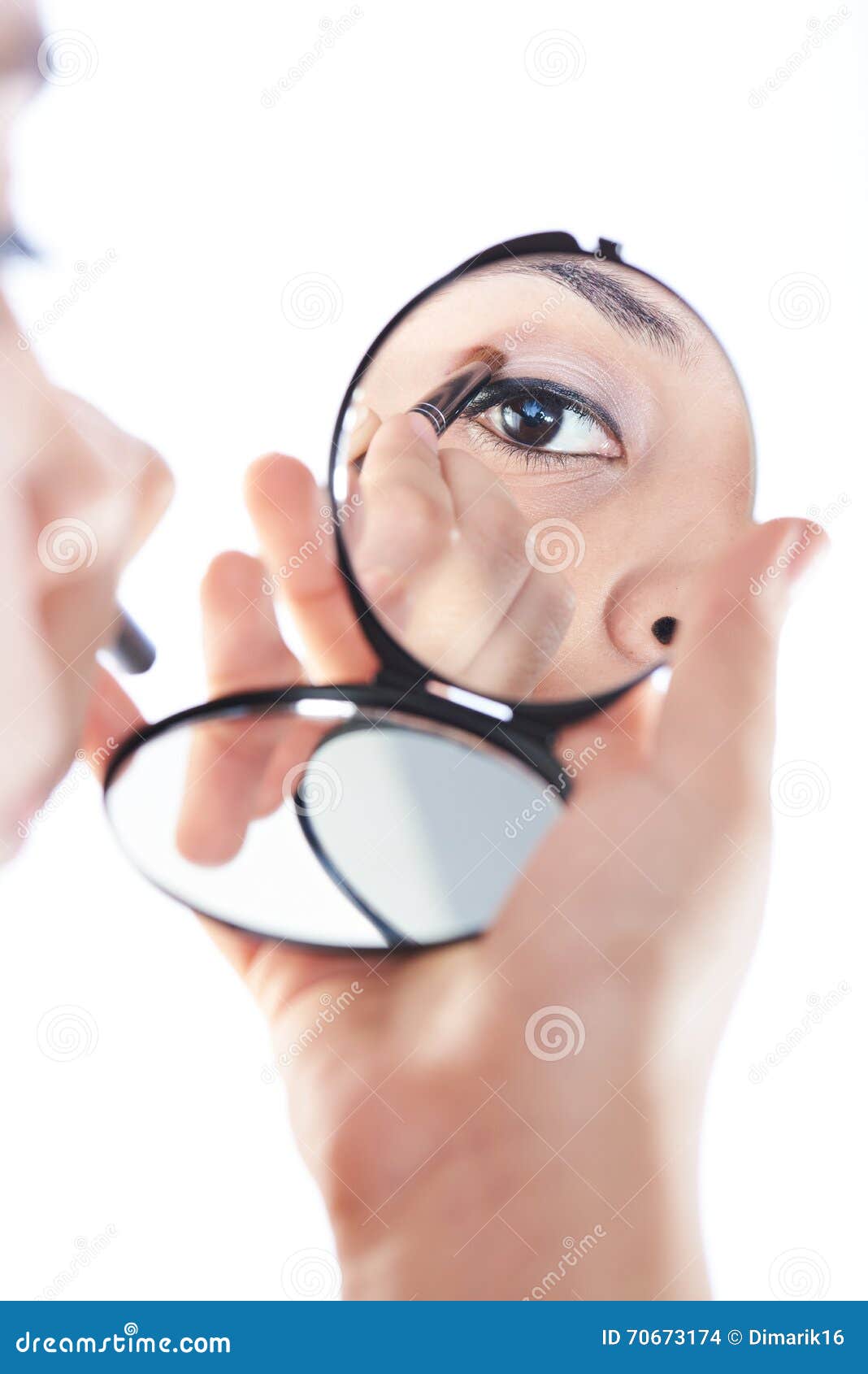 Reflection on Mirror of Eye Stock Photo - Image of beauty, hispanic ...