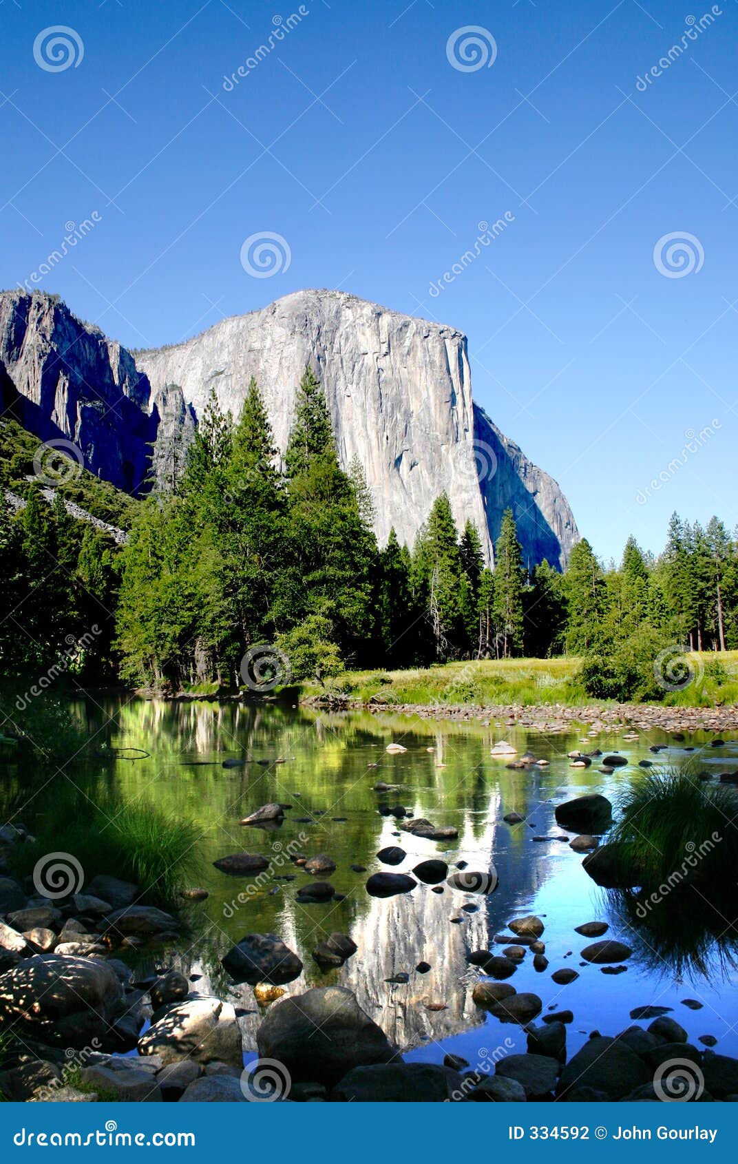 Reflection in Mirror Lake stock photo. Image of yosemite - 334592