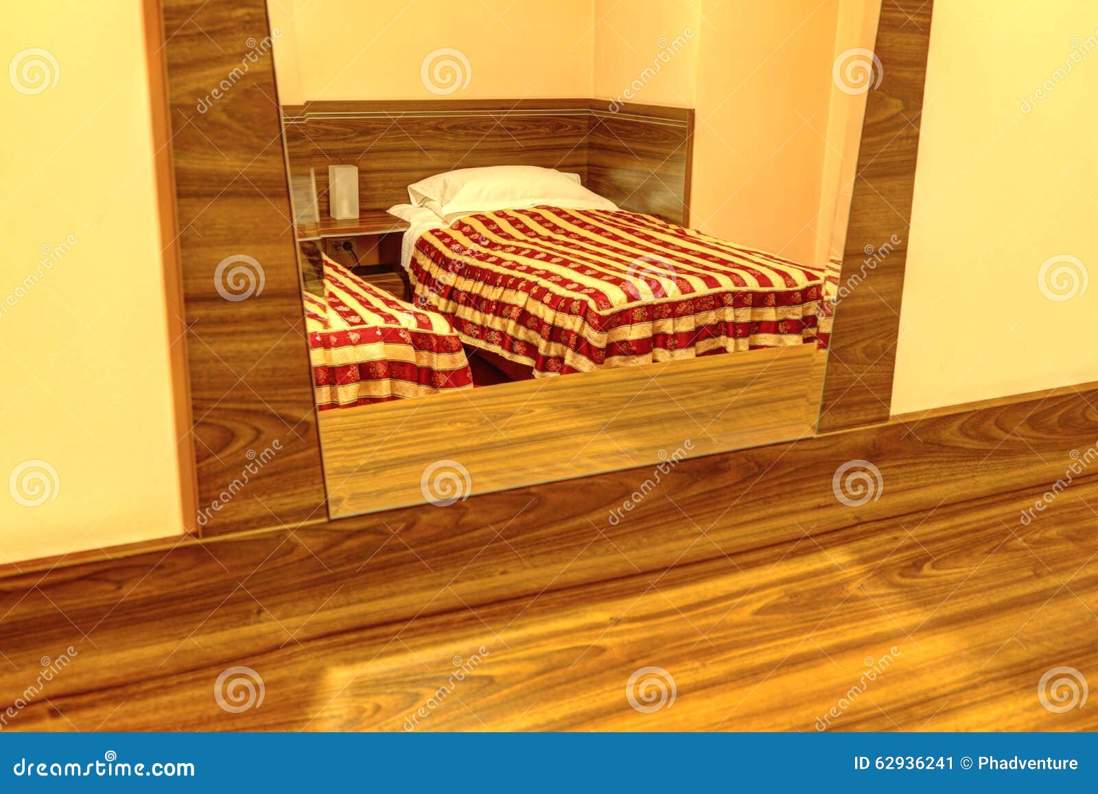 Reflection in the Mirror of Modern Living Room Stock Image - Image of ...