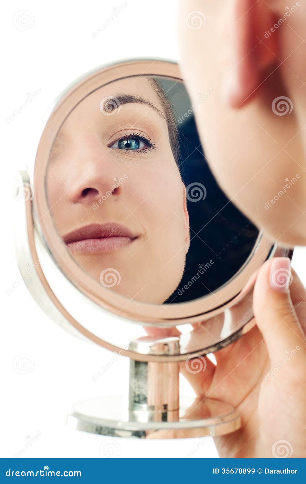 Reflection in a mirror stock image. Image of skin, background - 35670899