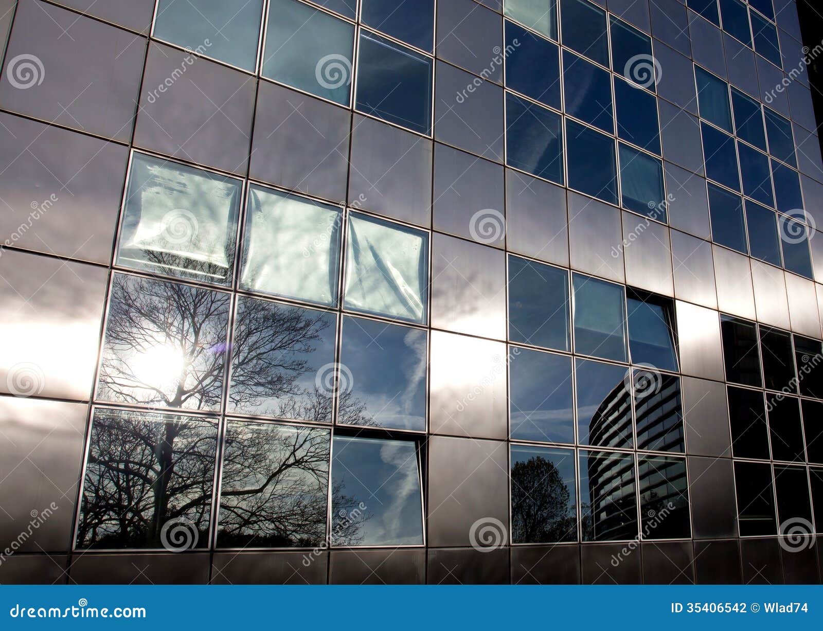Reflection in Modern Metallic Architecture Stock Photo - Image of metal ...