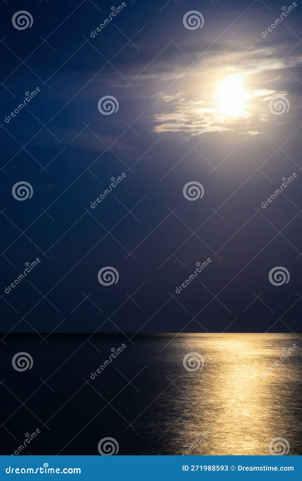 Reflection of Moonlight on the Sea Surface Stock Image - Image of ...
