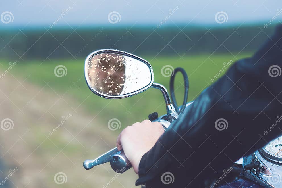 Reflection of Motorcycle Driver Stock Image - Image of drive, motion ...