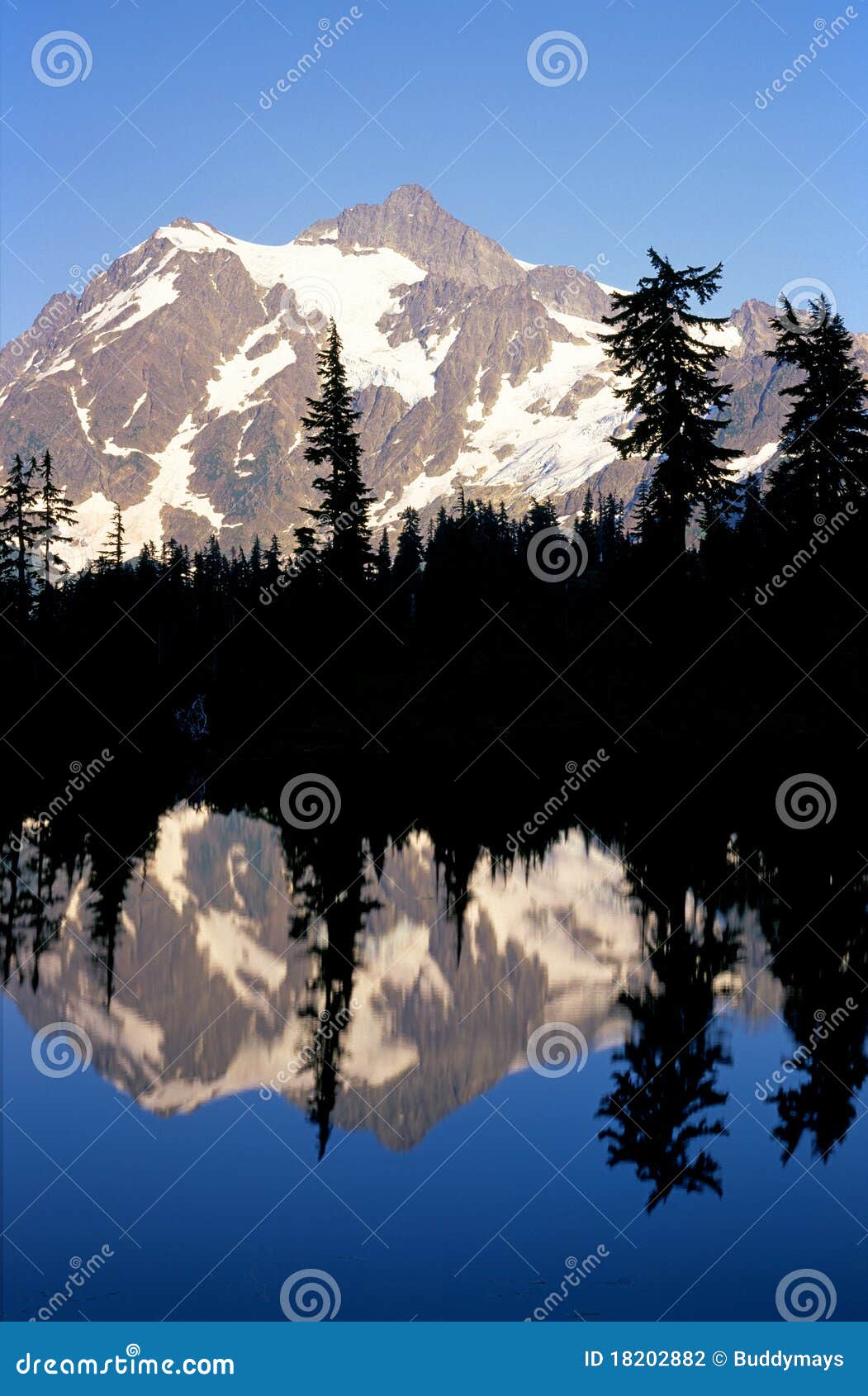 Reflection of a mountain stock photo. Image of mountains - 18202882