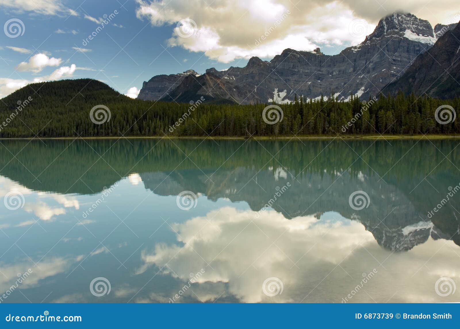 Reflection of a mountain stock image. Image of fresh, pine - 6873739