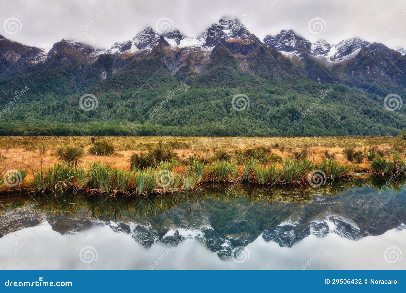 Reflection of a Mountain at Mirror Lake Stock Photo - Image of zealand ...