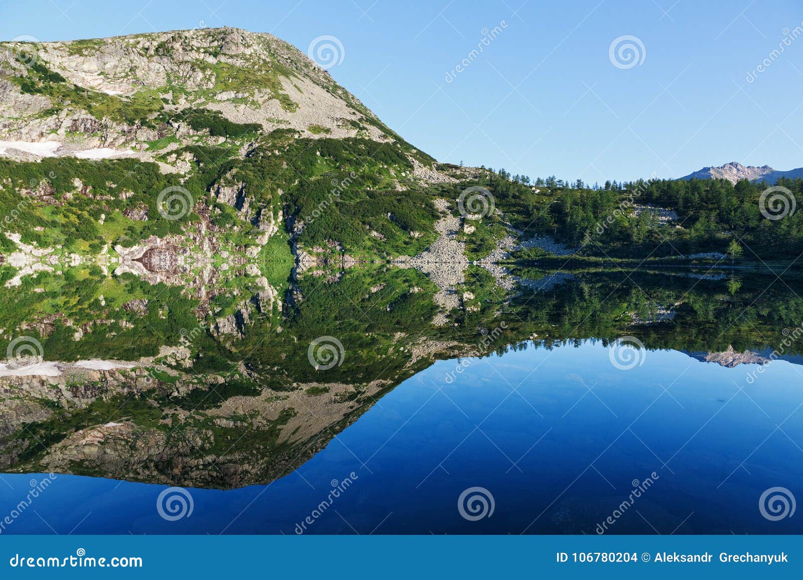 Reflection of the Mountain on Water, Mirror Image of Mountains in Water ...