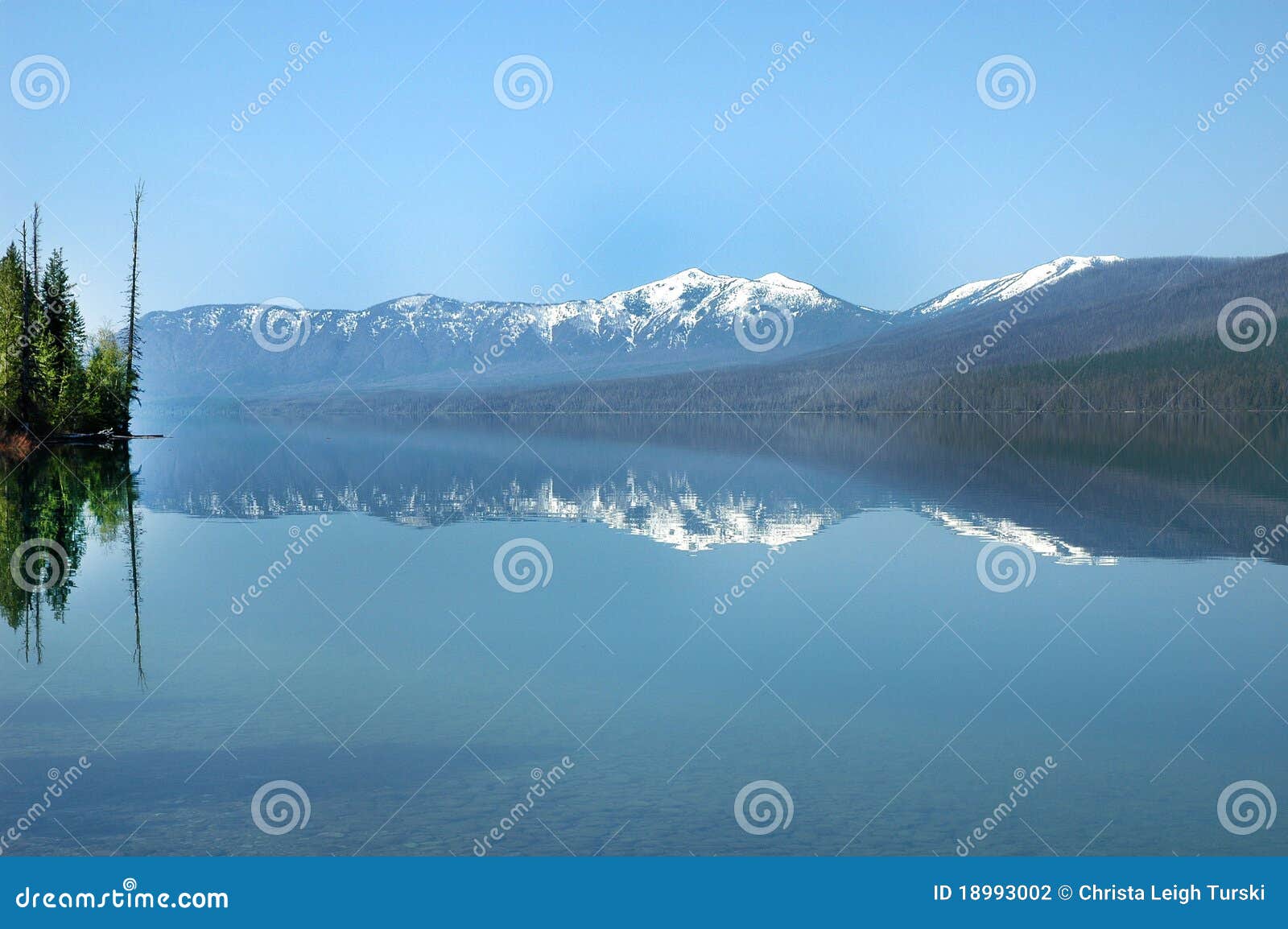 Reflection of Mountains in Water Stock Photo - Image of outdoors ...