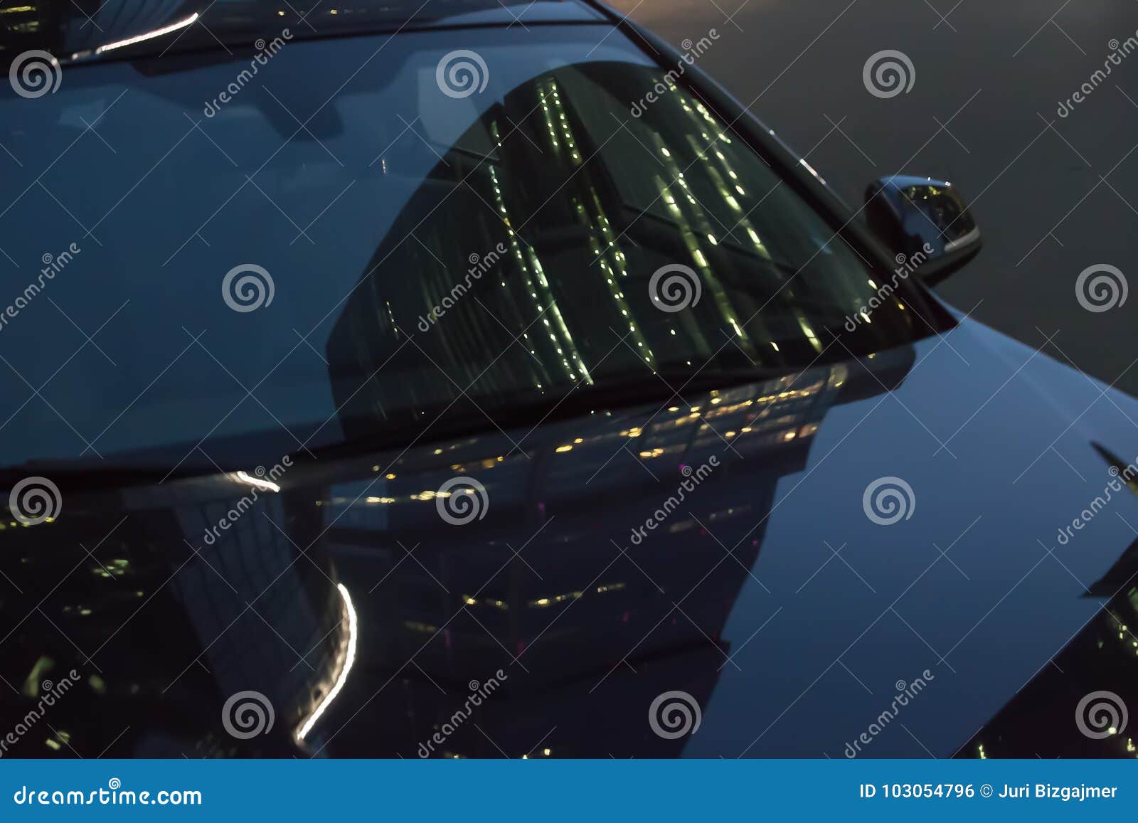 Reflection of Multi-storey Buildings on the Hood of the Car at N Stock ...