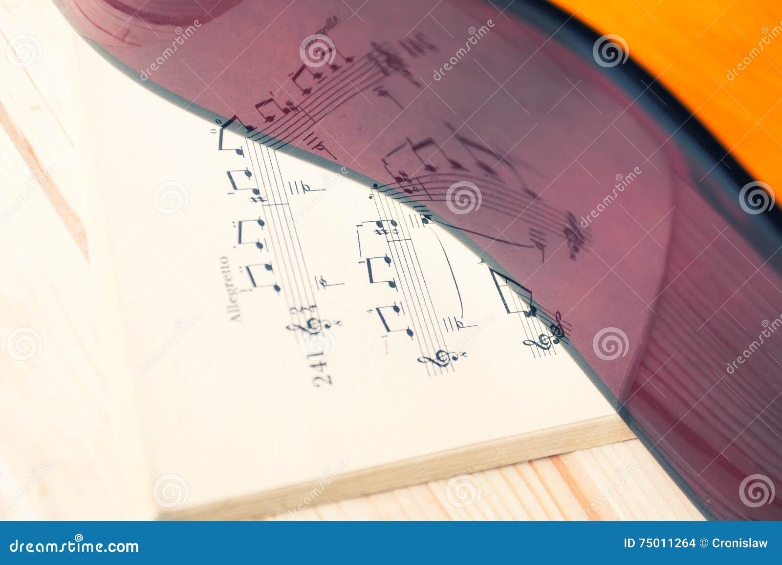 Reflection of Music Notes in a Classic Guitar. Stock Photo - Image of ...