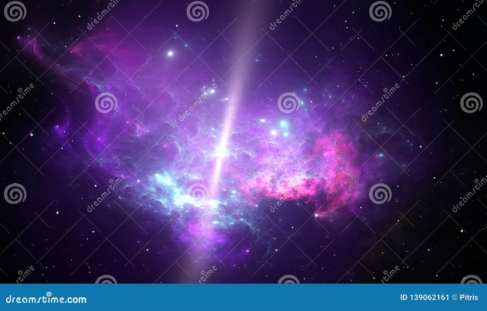 Reflection Nebula Around the Pulsar Stock Illustration - Illustration ...