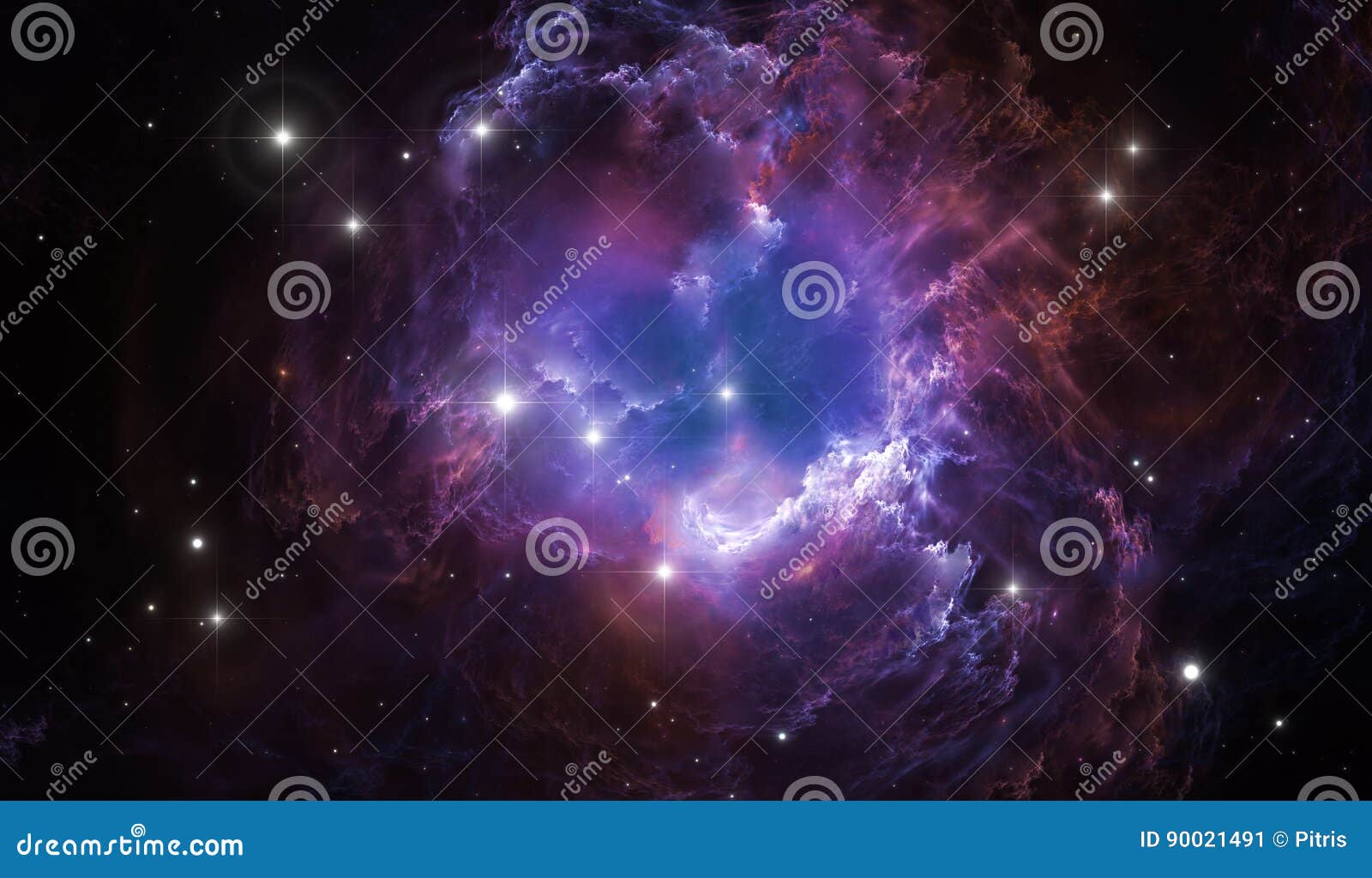 Reflection Nebula the Site of Star Formation Stock Illustration ...